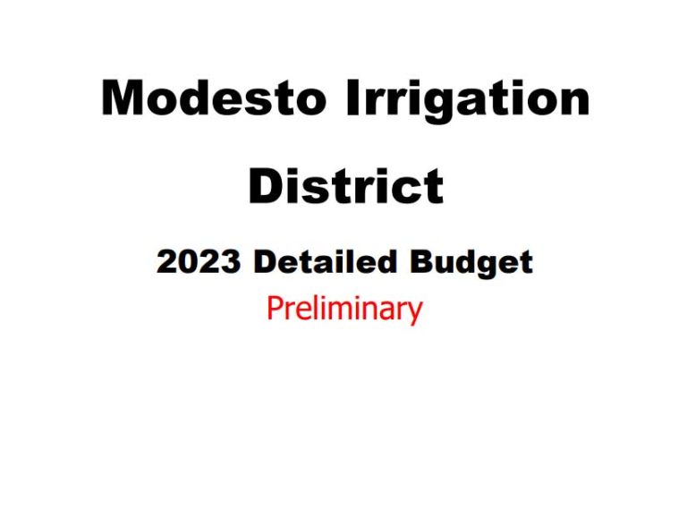Modesto Irrigation District, California USA, Capital Improvement Plan